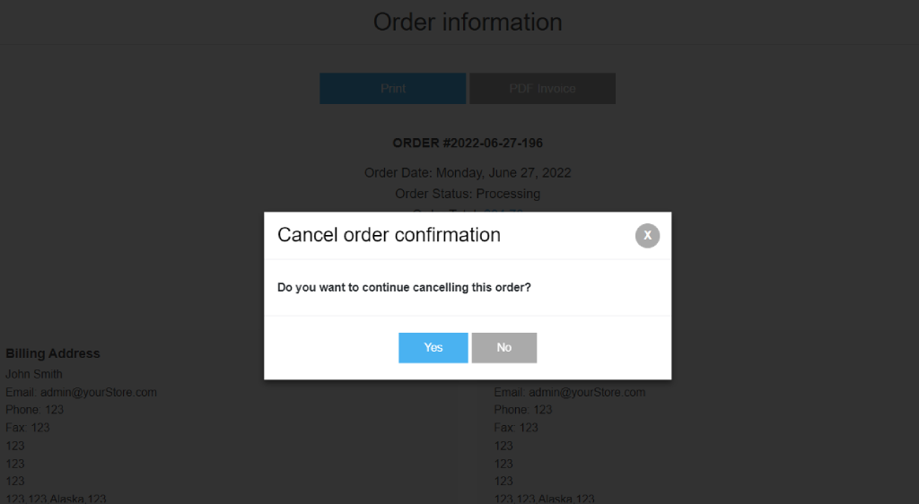Plugin Guide - Cancel Order Option - Cancel Order Option