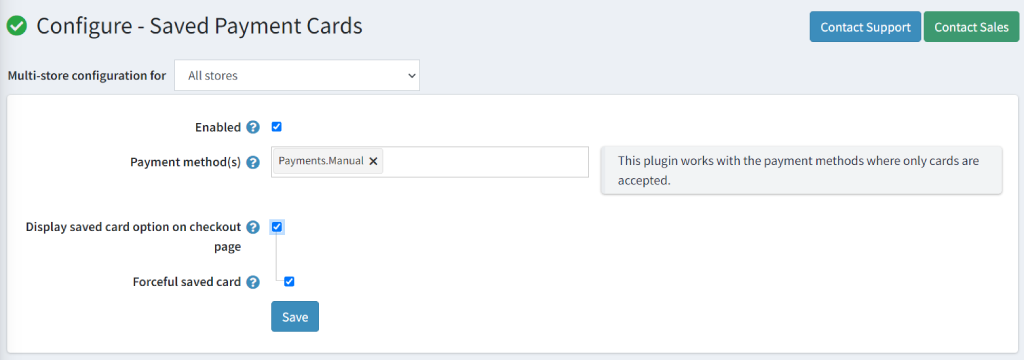 Plugin Guide - Saved Payment Cards - Saved Payment Cards